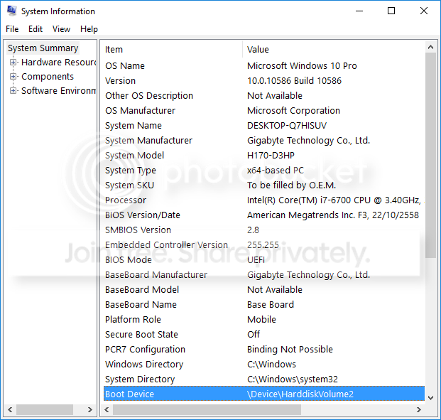 What is Boot Device in System Information (Windows10) | AnandTech ...